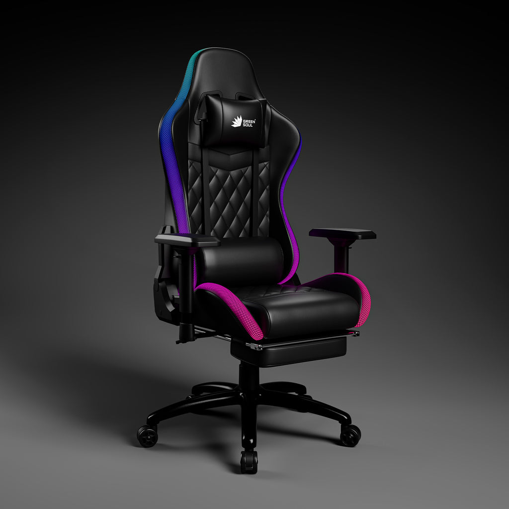 Ghost RGB Gaming Chair - LED Lights & Ergonomic Design | Green Soul