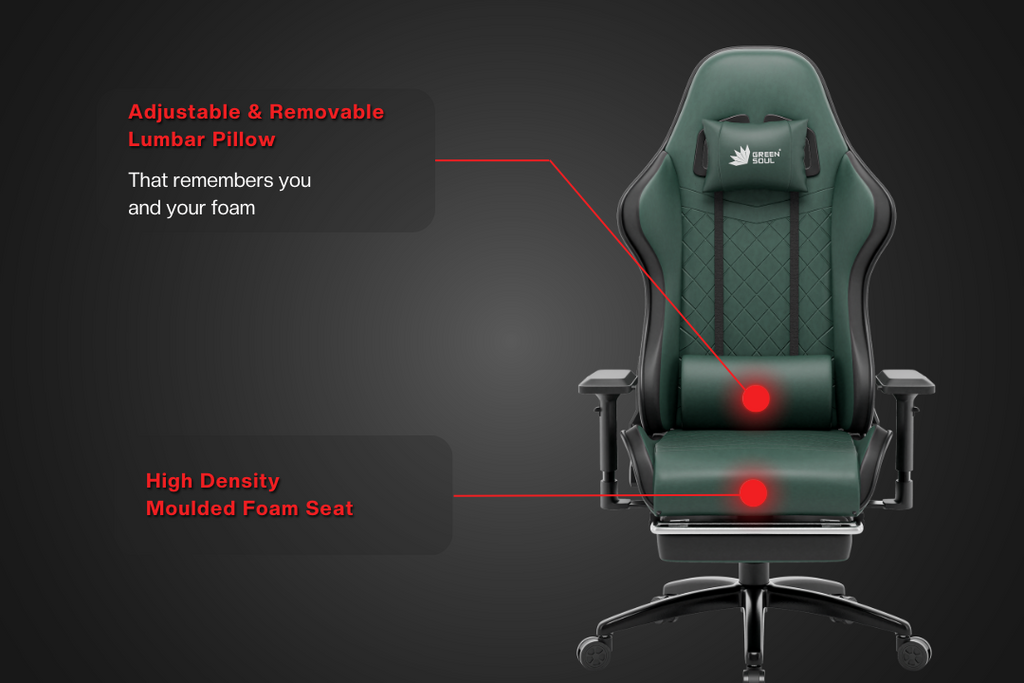 Green Soul Ghost Gaming Chair With Integrated Footrest