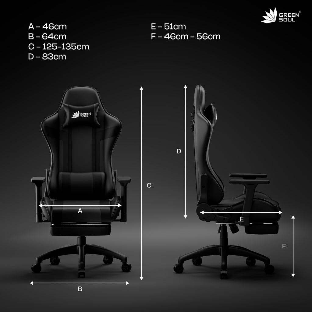 Raptor Pro Gaming Chair - Racing Edition with Footrest | Green Soul