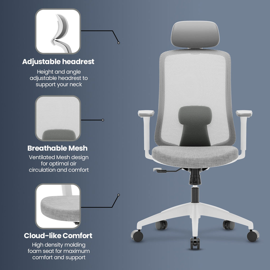 Buy Green Soul Renewed Cosmos High Back Premium Office Chair Grey