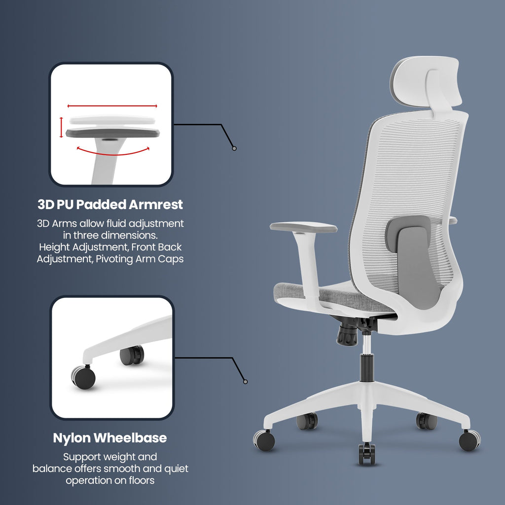 Buy Green Soul Renewed Cosmos High Back Premium Office Chair Grey
