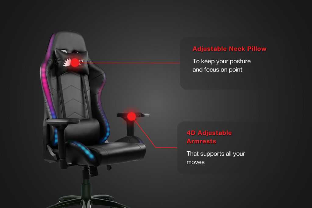 Green Soul Renewed Thunder Gaming Chair with LED RGB Lights